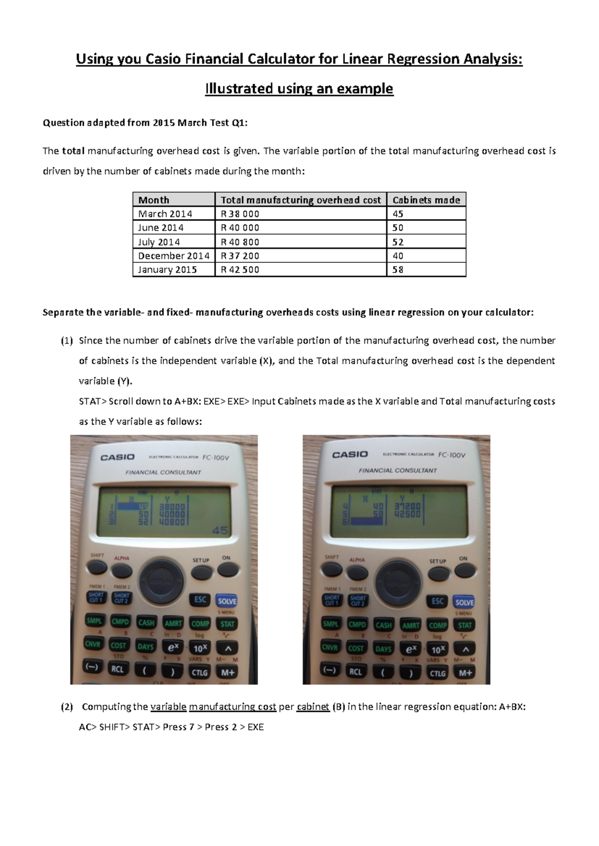 Linear+Regression+Calculator+Assistance+final - Using you Casio ...