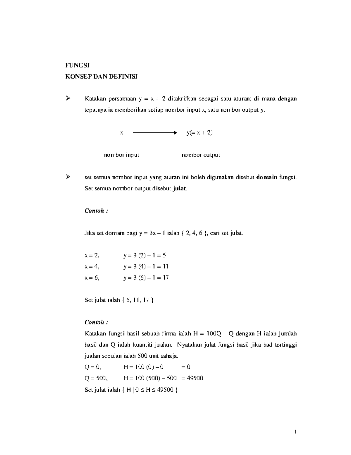 UKM- Maths Notes (1)Fungsi - MATEMATIK UNTUK EKONOMI DAN PERNIAGAAN ...