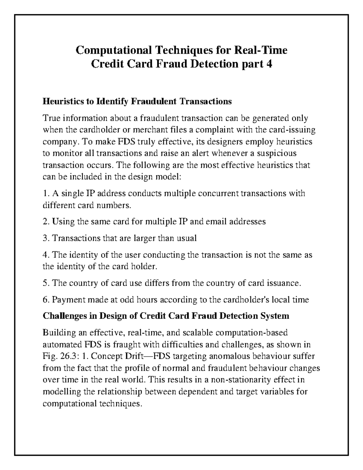 Computational Techniques for Real part 4 - Computational Techniques for Real-Time Credit Card ...