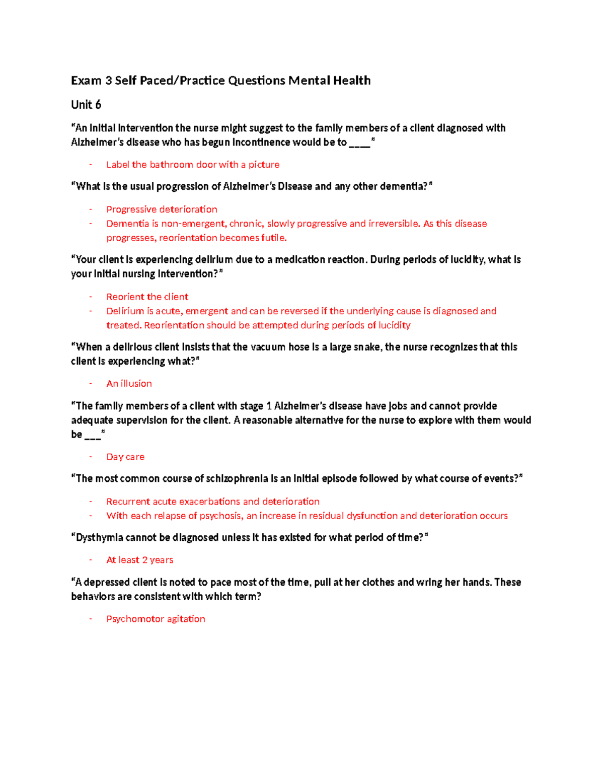 Exam 3 Self Paced - exam 3 notes - Exam 3 Self Paced/Practice Questions ...