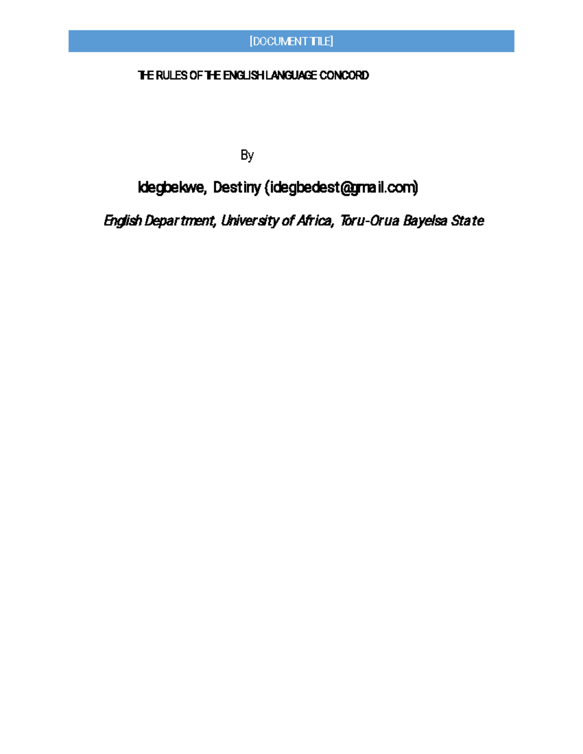 THE Rules OF English Concord - THERULESOFTHEENGLISHLANGUAGECONCORD By ...