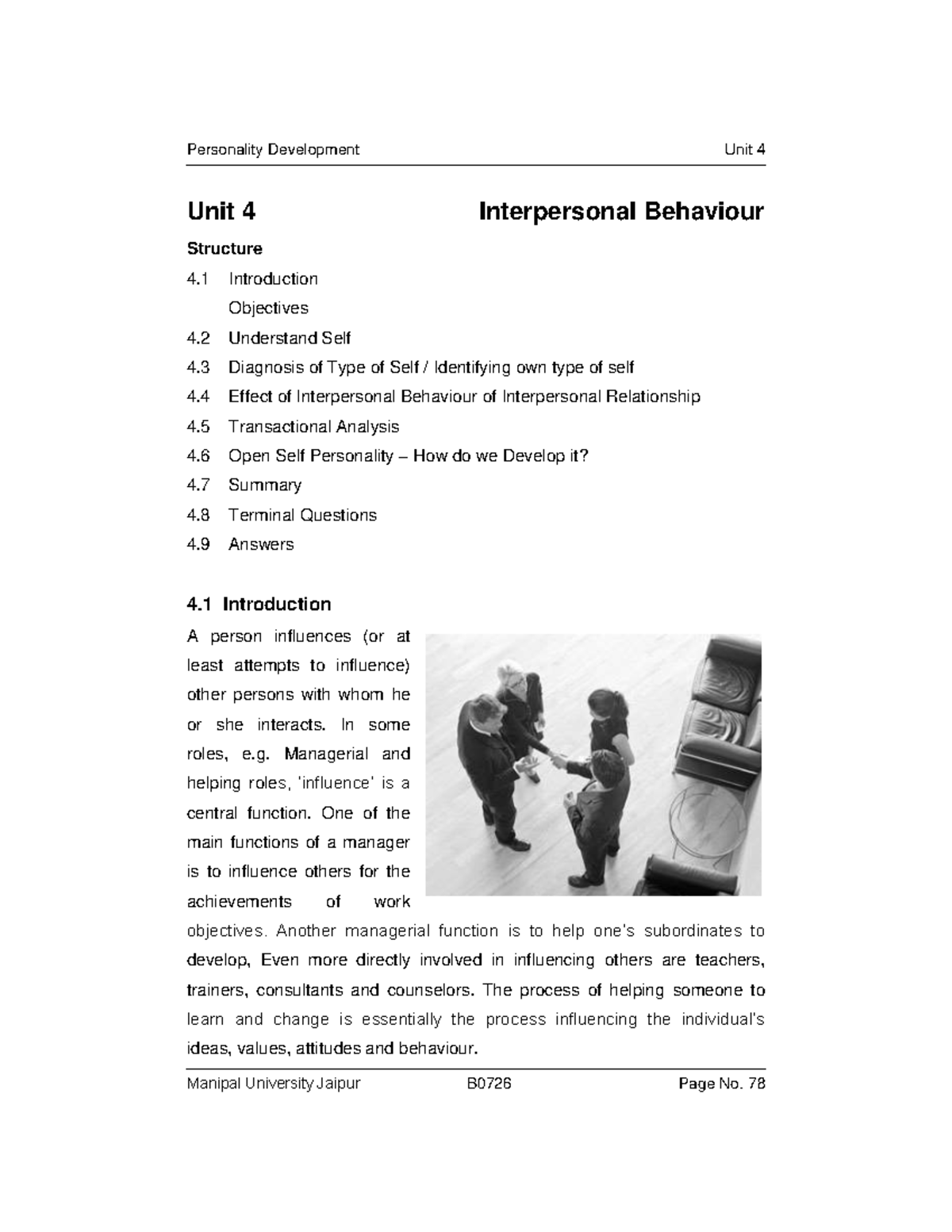 Unit 04 - Interpersonal Behaviour - Unit 4 Interpersonal Behaviour ...