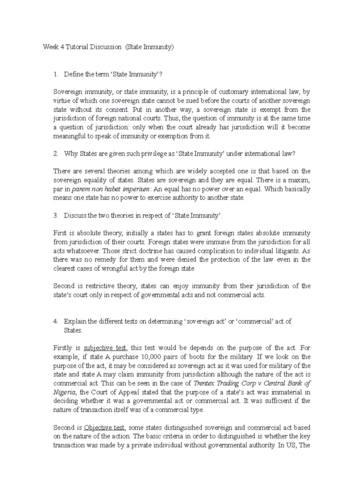 STATE IMMUNITY SUMMARY NOTES - Week 4 Tutorial Discussion (State ...