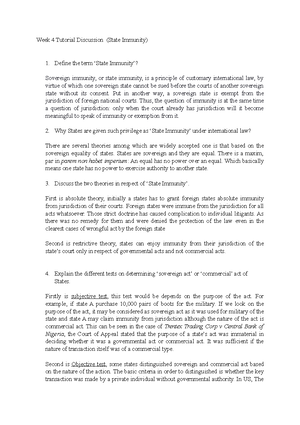 T State Immunity - Distinguish between absolute immunity and ...