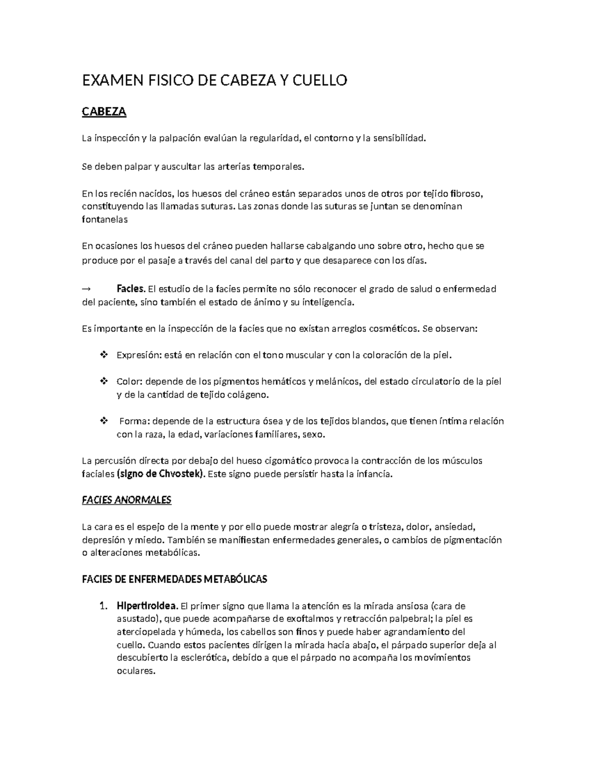 Examen Fisico DE Cabeza Y Cuello semio - EXAMEN FISICO DE CABEZA Y ...