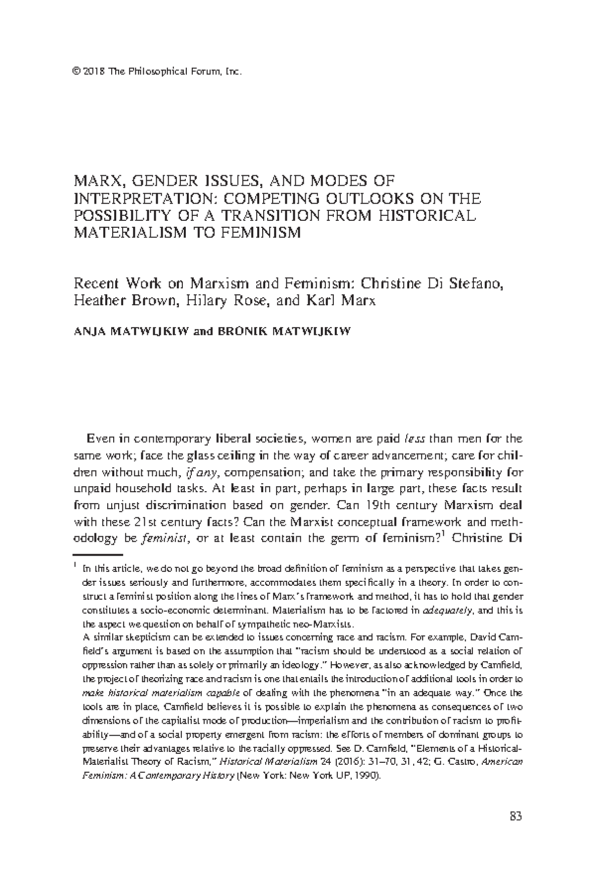 Marxist Feminist and Gender Issues - MARX, GENDER ISSUES, AND MODES OF ...