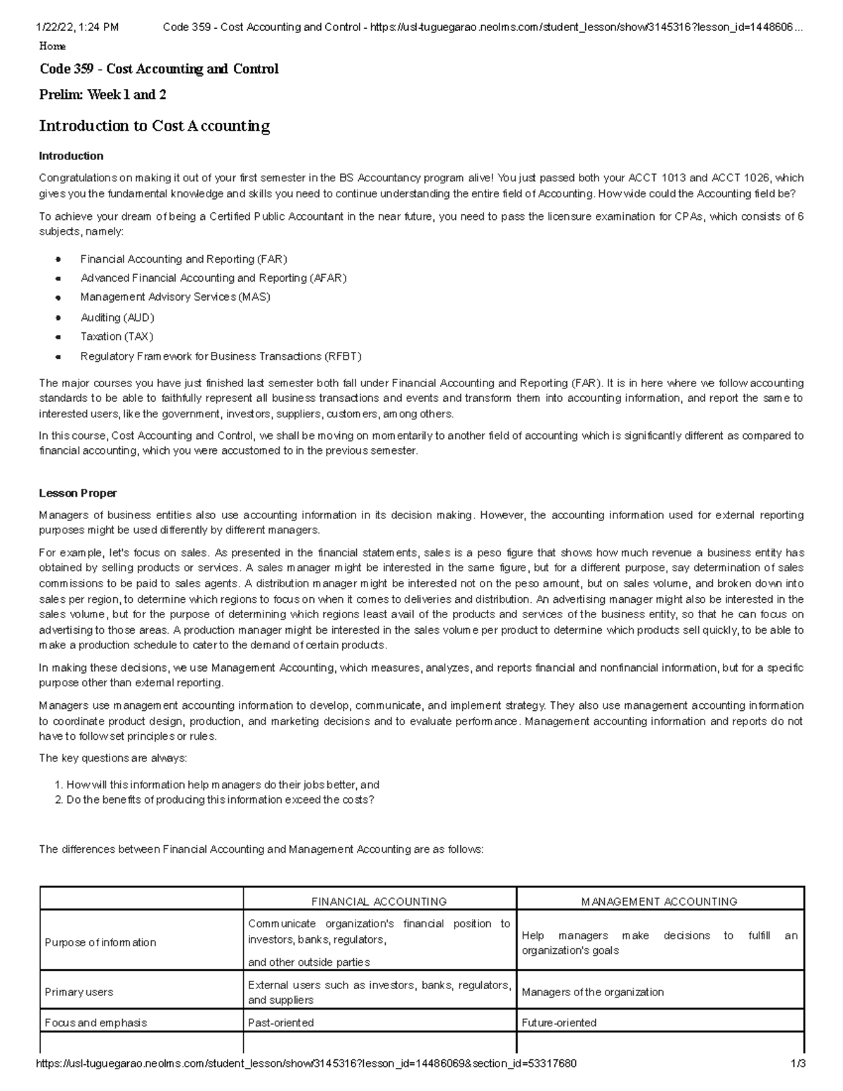 ACCT-1033 - none - 1/22/22, 1:24 PM Code 359 - Cost Accounting and ...