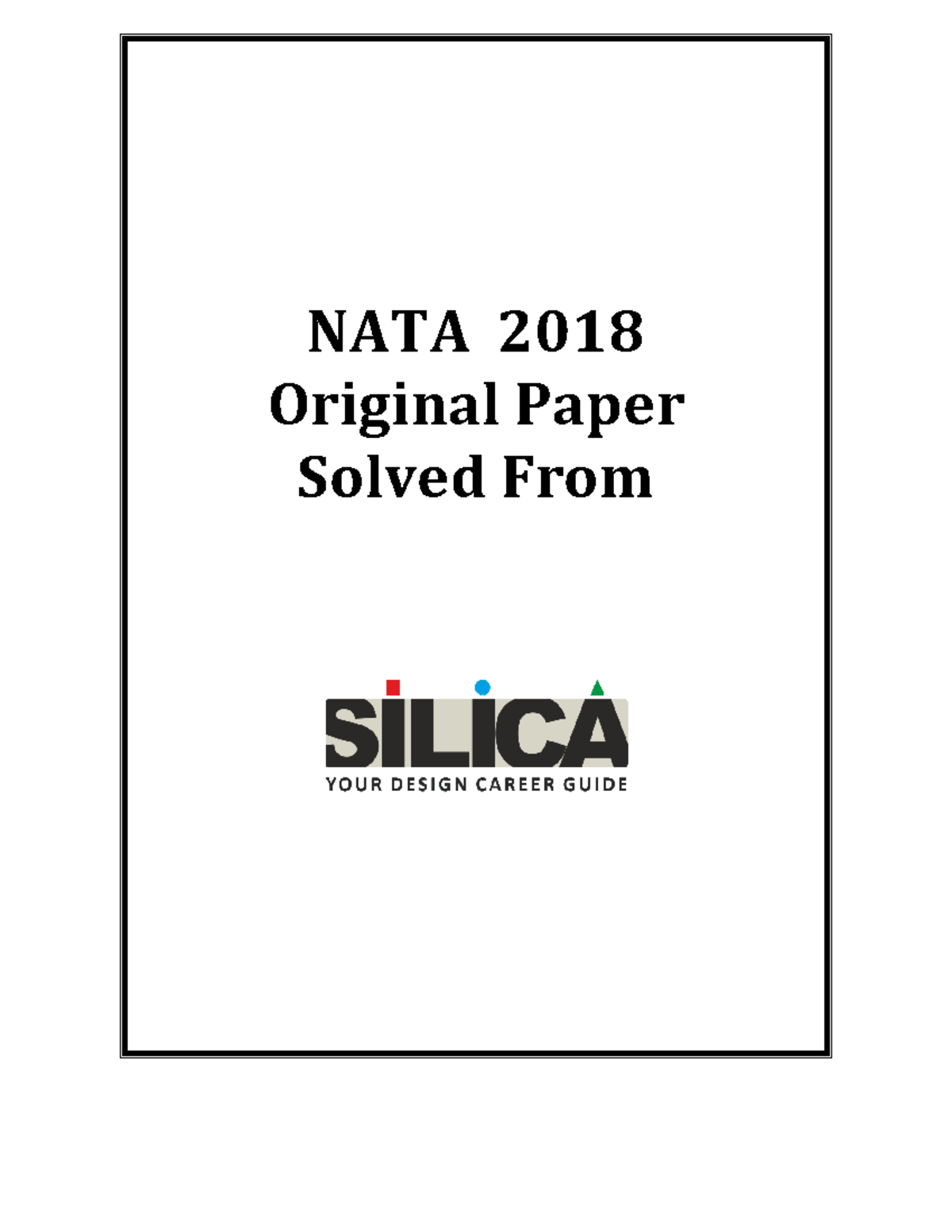 Nata-drawing-2018 - SAMPLE PAPERS - NATA 2018 Original Paper Solved From SILICA YOUR DESIGN ...