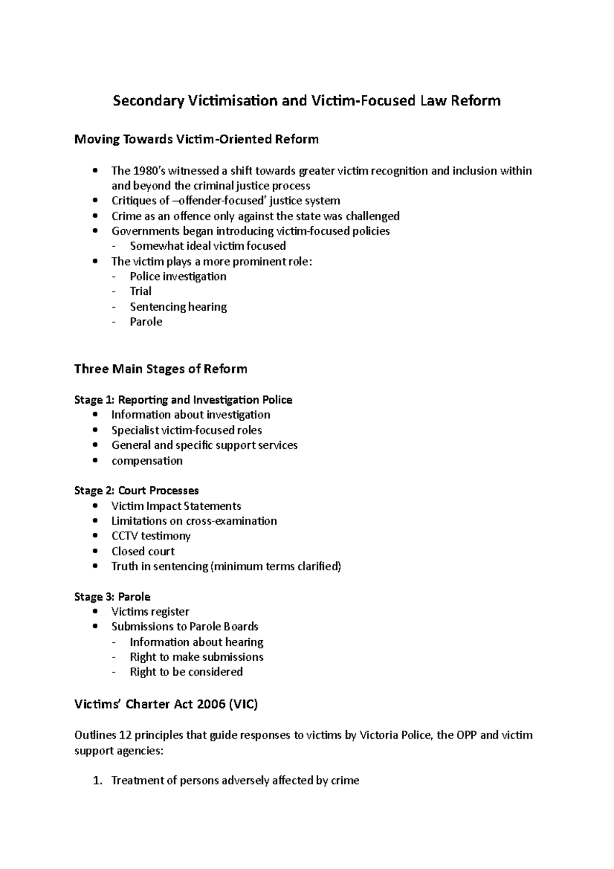 5. Secondary Victimisation and Victim-Focused Law Reform - To ...