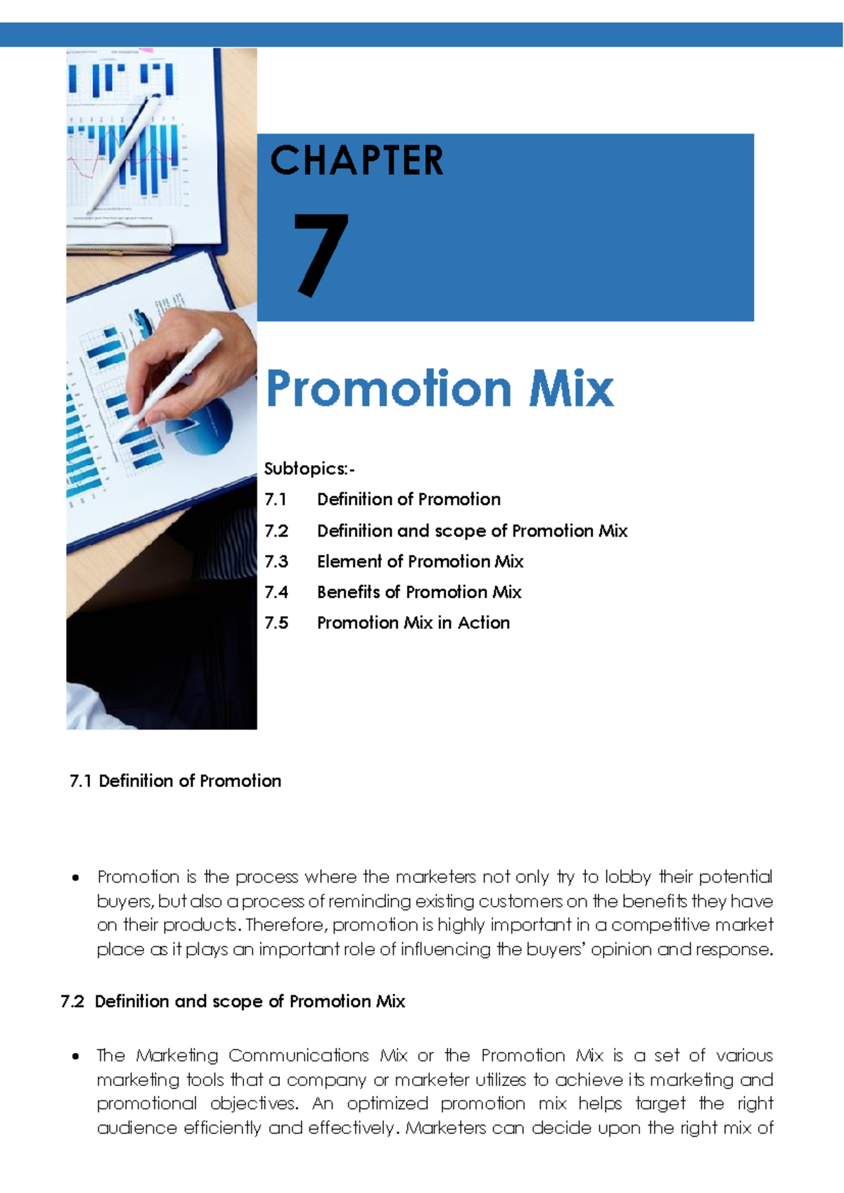 Learning KIT - Chapter 7 - CHAPTER 7 Promotion Mix Subtopics:- 7 ...
