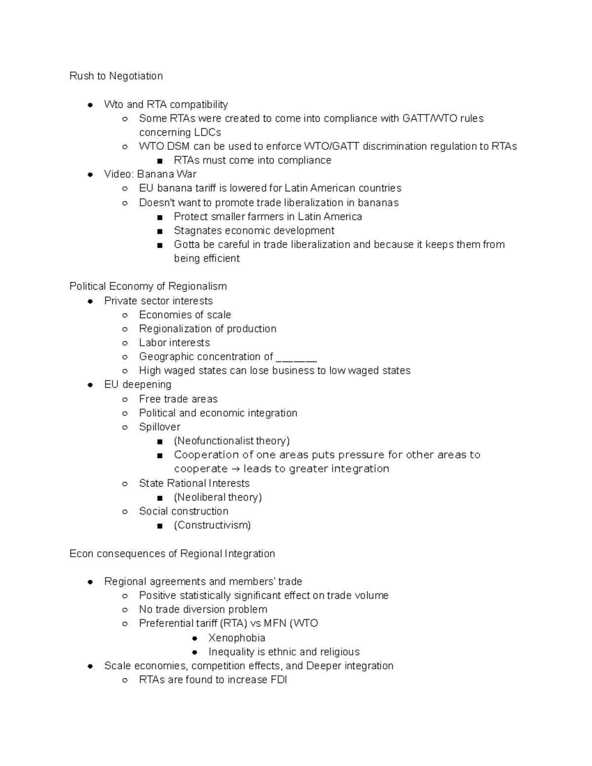 political economy of regionalism - Rush to Negotiation Wto and RTA ...