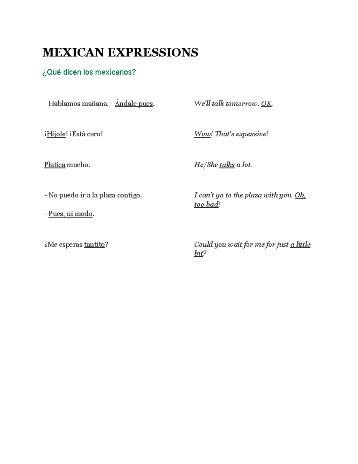 Que dicen - This was taken winter 2021 - MEXICAN EXPRESSIONS ¿Qué dicen ...