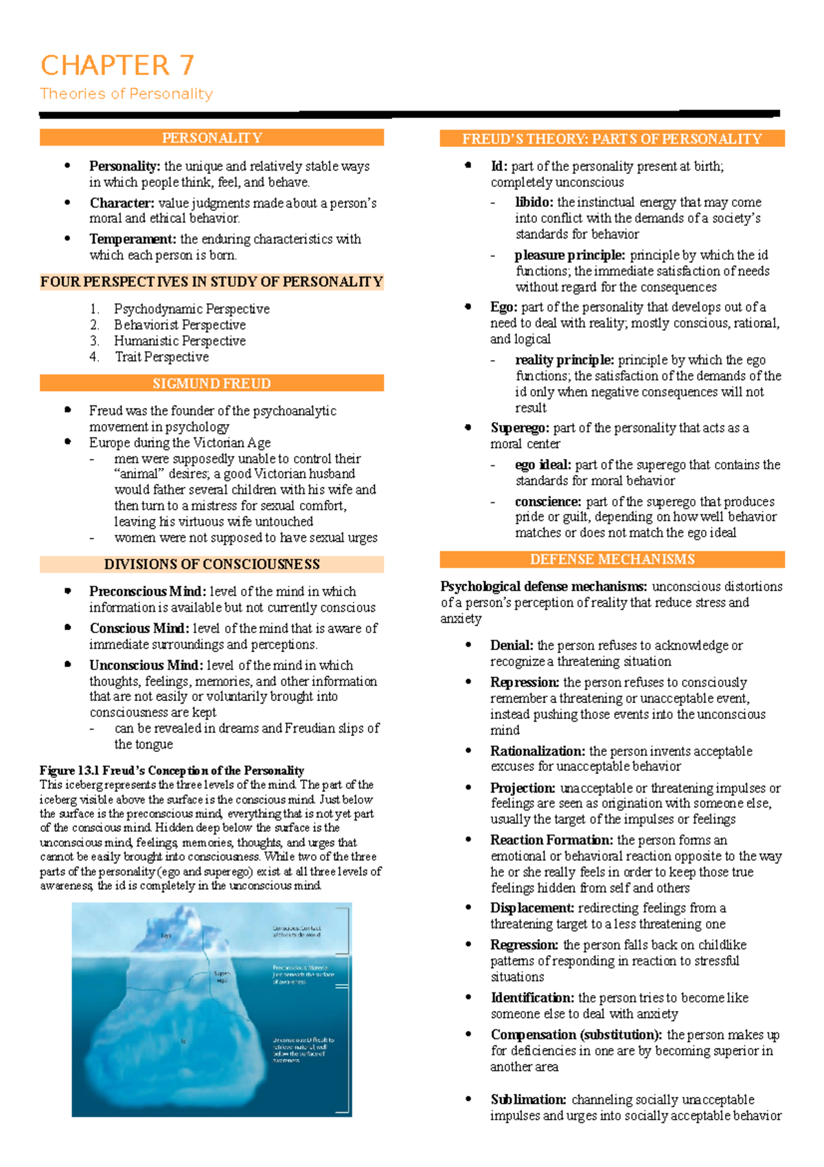 Chapter 7 - Theories OF Personality - CHAPTER 7 Theories of Personality ...