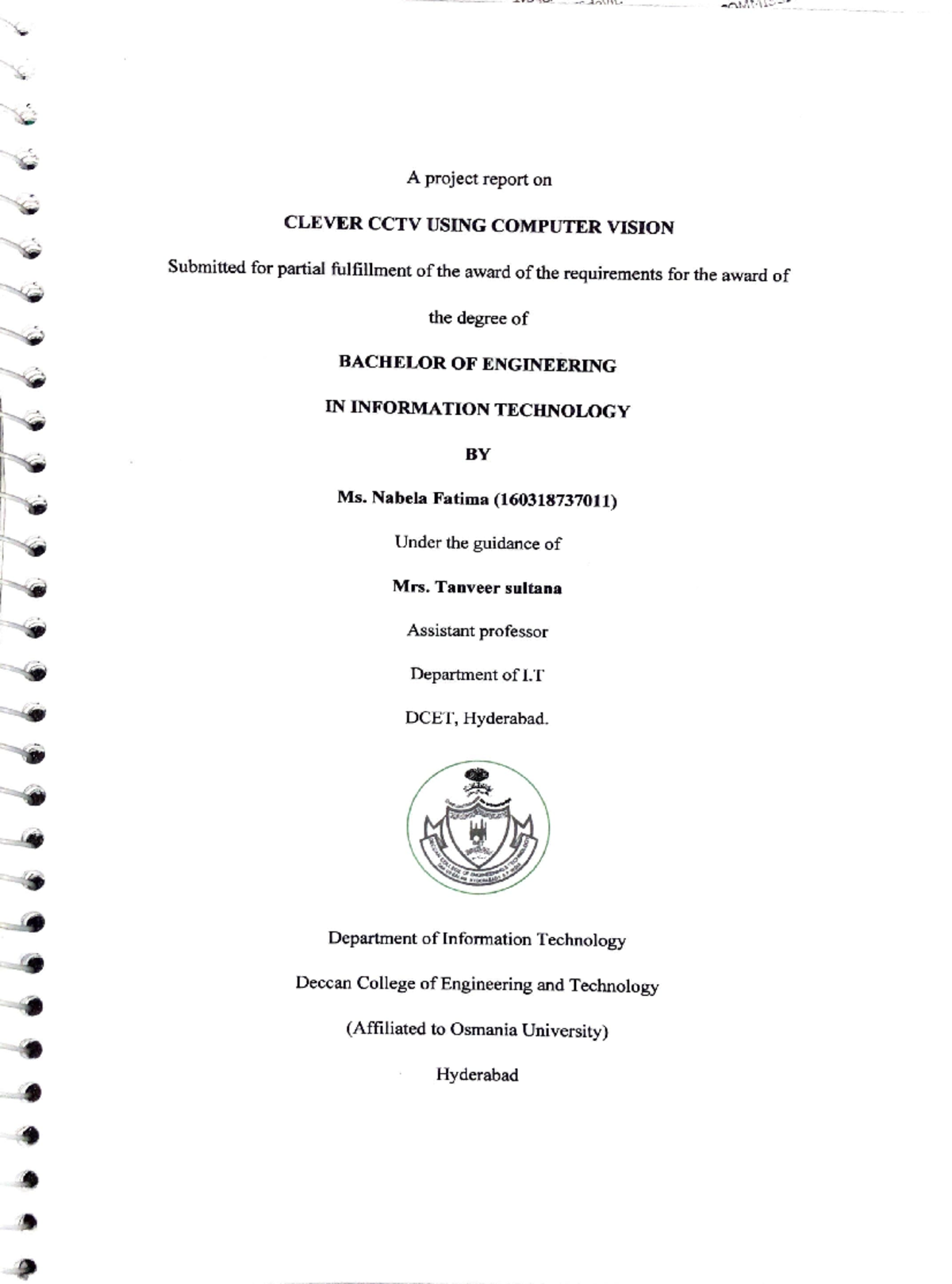 Sample major report - dwdw - Masters in computer science - Studocu