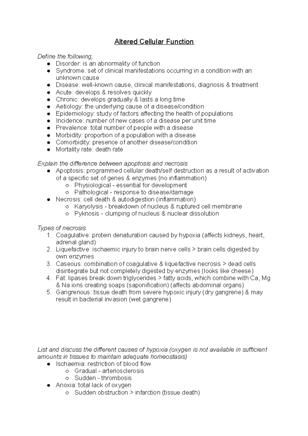 SA cheat sheet - Fully answered exam-style short answer questions ...