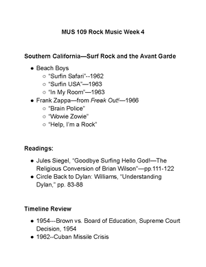 MUS 109 Lecture 14 Notes - MUS 109 Rock, Popular Music, and Society ...