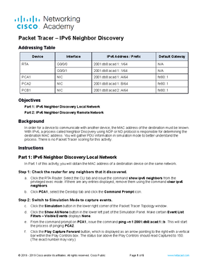 10.3.5 Packet Tracer - Troubleshoot Default Gateway Issues - Packet Tracer - Troubleshoot ...