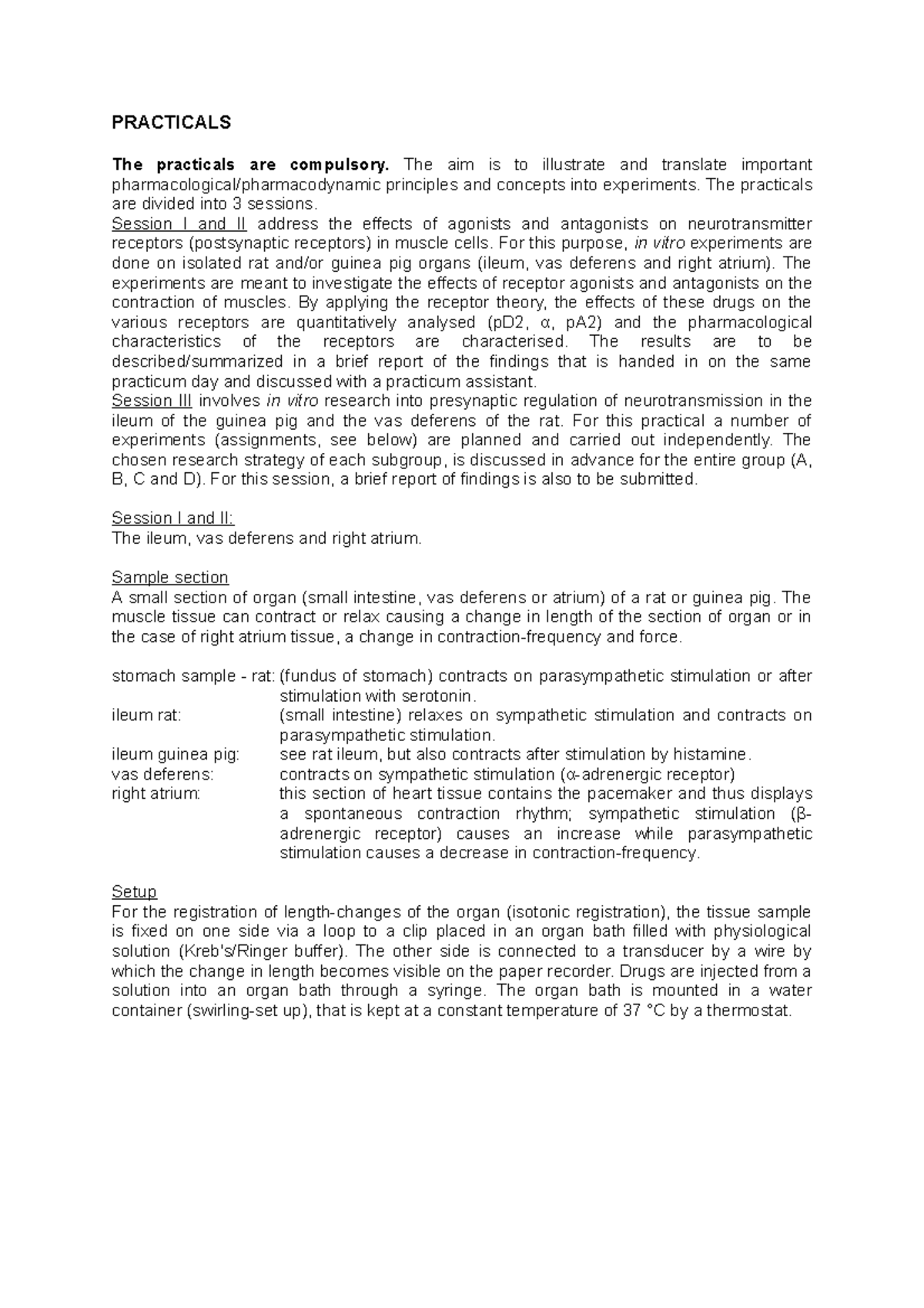 Practicals manual - Handleiding practicum met oefenvragen - PRACTICALS ...