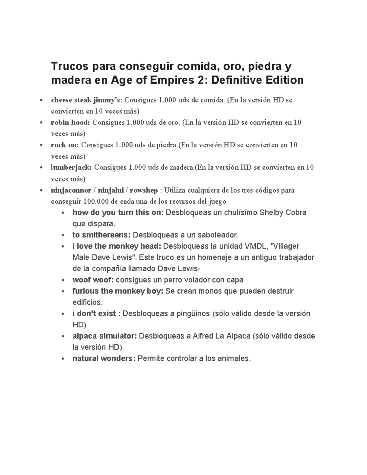 Trucos para conseguir comida - (En la versión HD se convierten en 10 ...