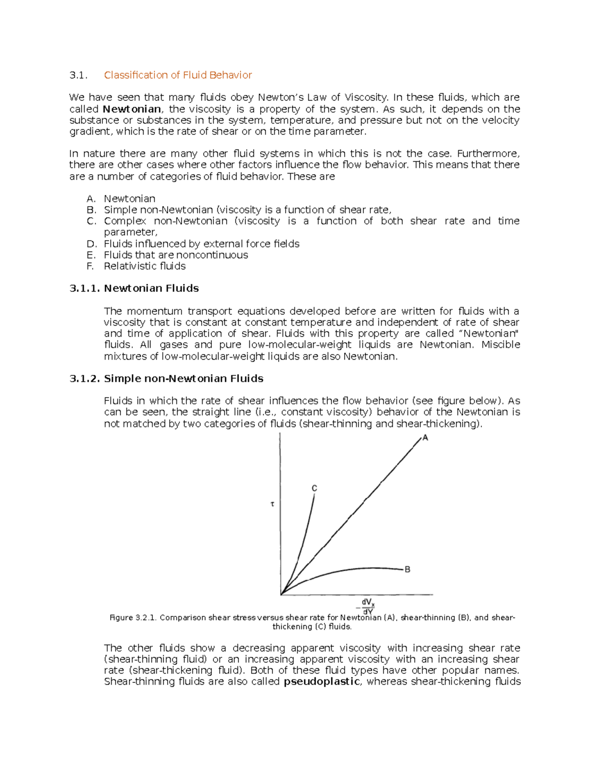 Fluid Flow Phenomenas Classification of Fluid Behavior - Momentum ...