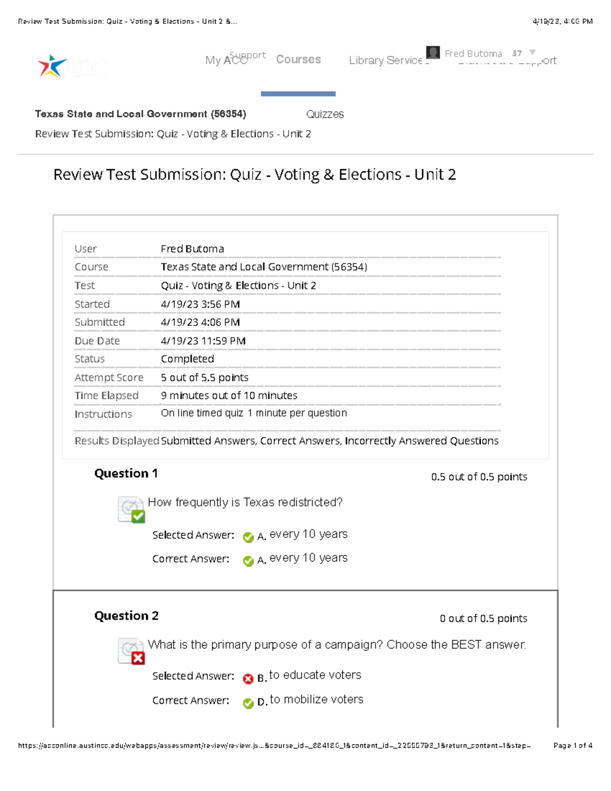 Voting & Elections quiz - Review Test Submission: Quiz - Voting ...