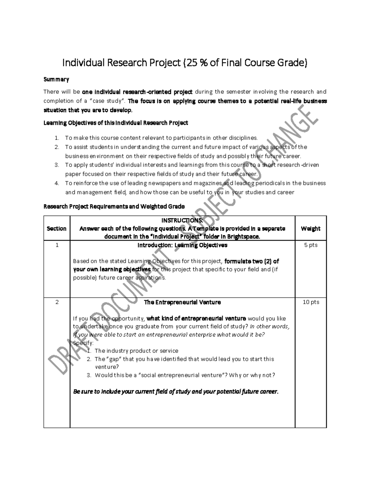 Individual Research Project Guidance SS24 - Individual Research Project ...