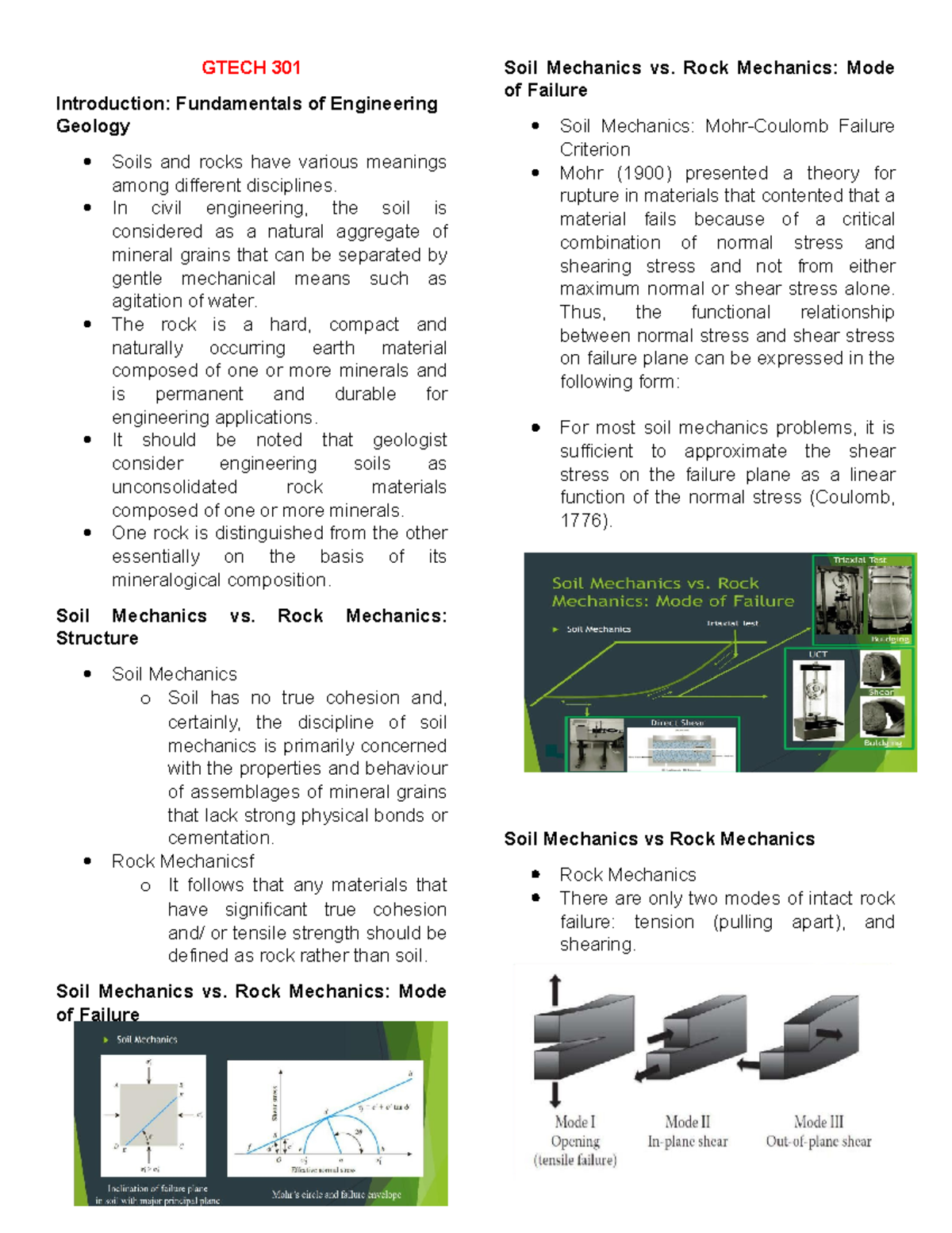 Module 1 in Rock Mechanics - TIP - Studocu