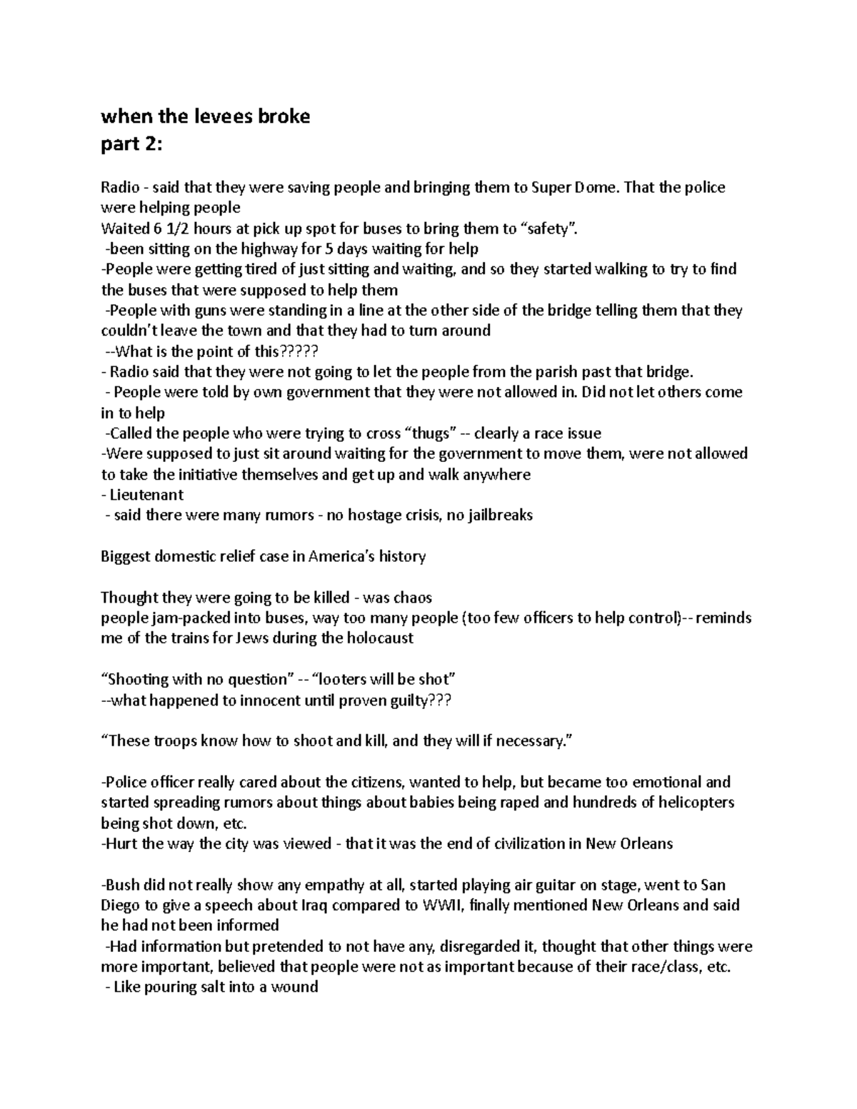 when the levees broke part 2 - when the levees broke part 2: Radio - said that they were saving ...