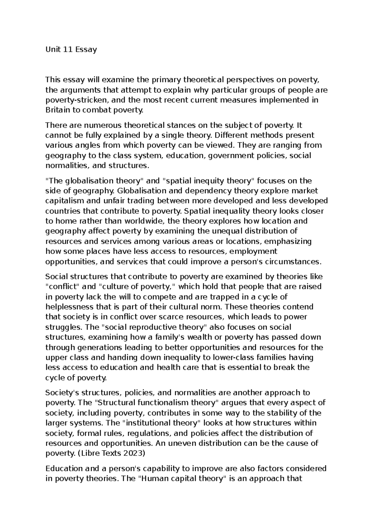 Unit 11 Essa1 - Distinction - Unit 11 Essay This essay will examine the ...