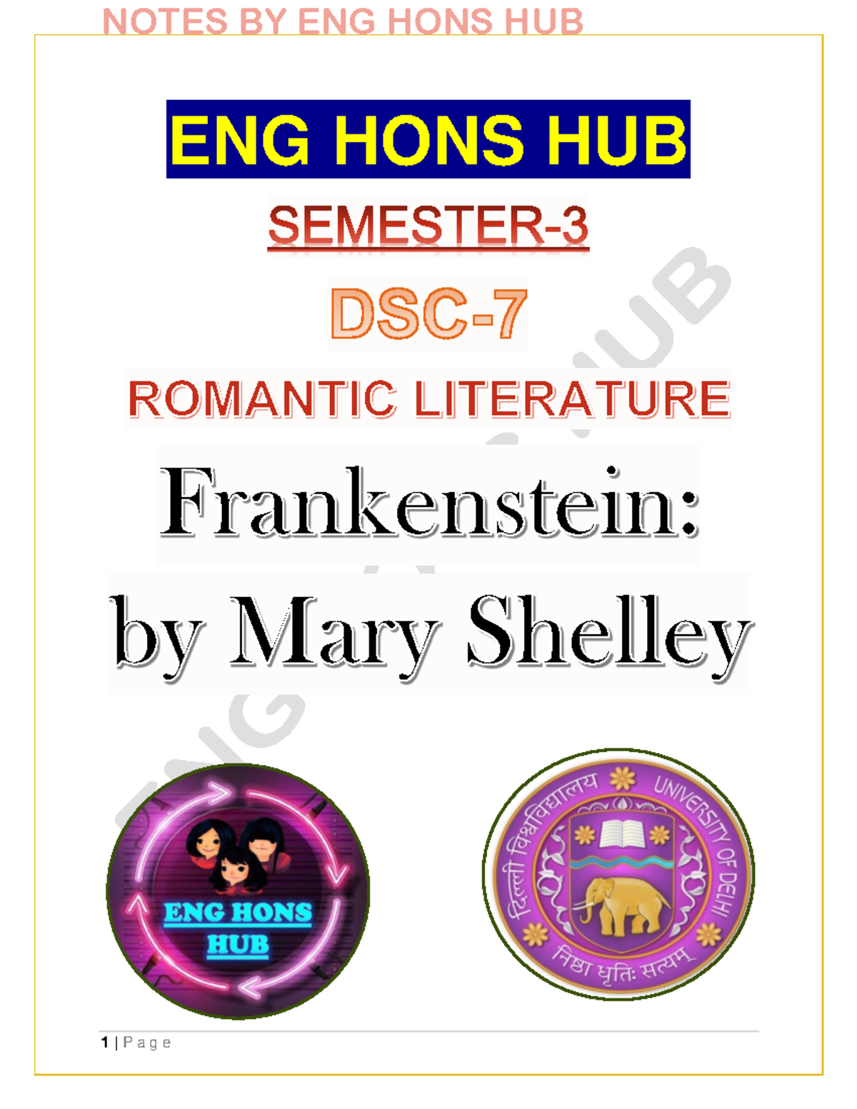 Frankenstein by mary shelley - ENG HONS HUB She was the daughter of ...
