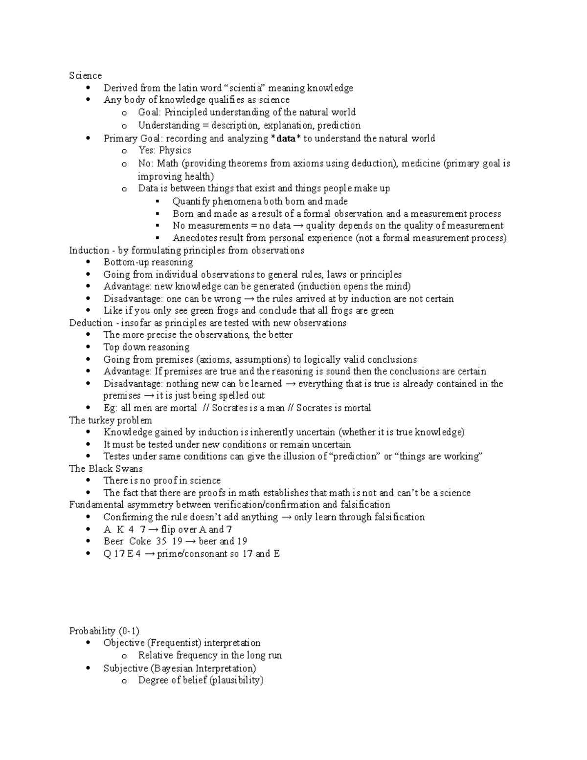Adv stats Final Review lectures 1-13 - Science Derived from the latin ...