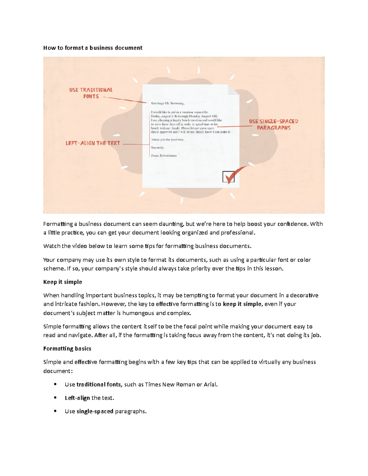 Business document - With a little practice, you can get your document ...