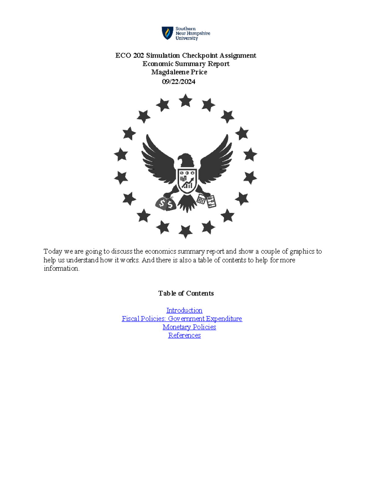 Eco 202 Module Three Simulation Checkpoint Assignment Template Eco 202 Simulation Checkpoint