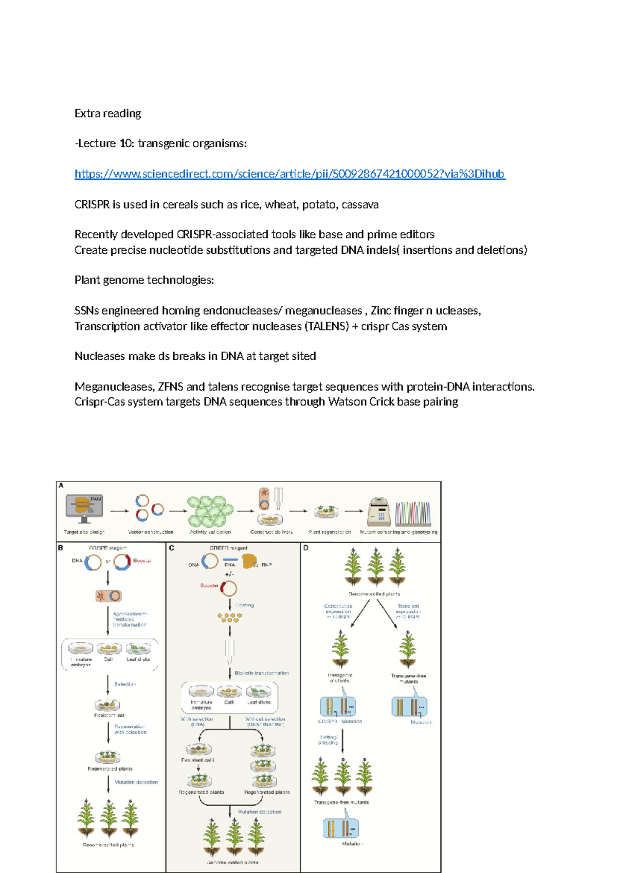 Extra reading - Extra reading -Lecture 10: transgenic organisms: - Studocu