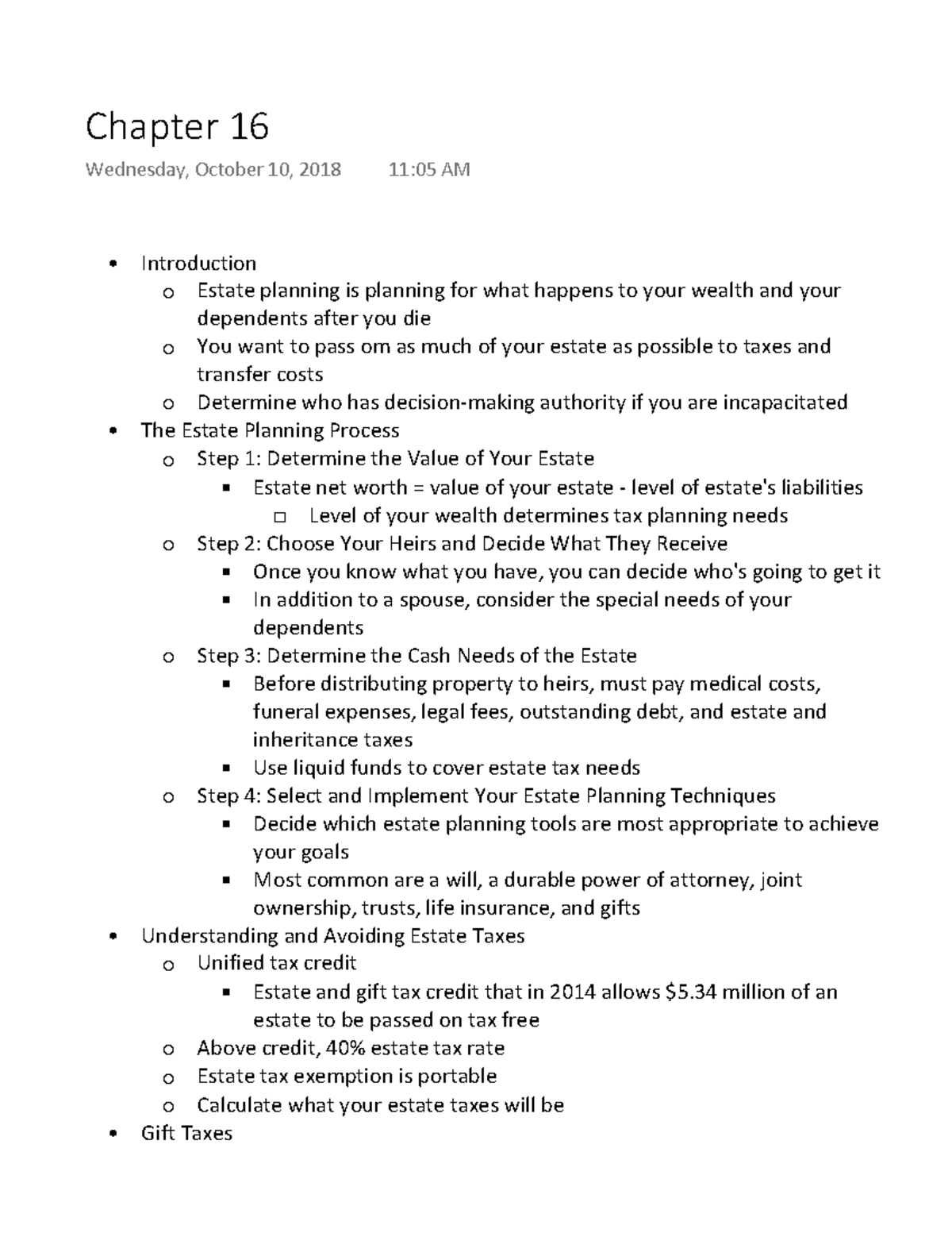 Chapter 16 Lecture Notes - Chapter 16 Wednesday, October 10, 2018 11:05 ...