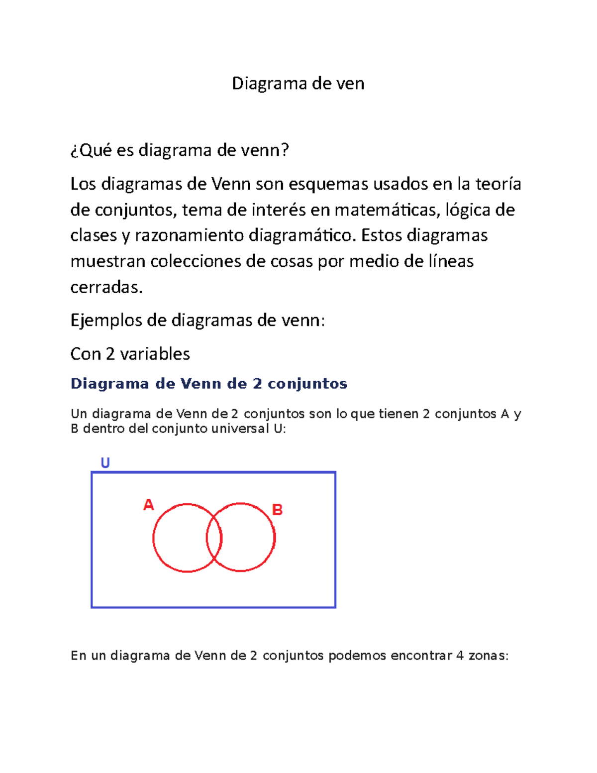 Diagrama de venn - estadística 1 - Diagrama de ven ¿Qué es diagrama de ...