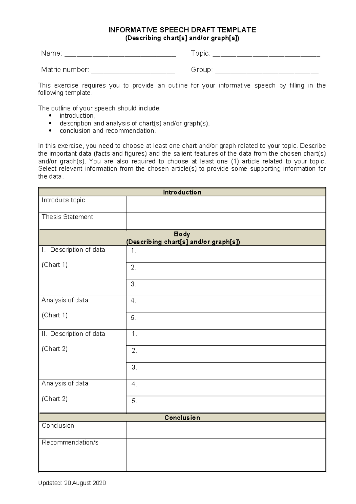 Template IS - elc - INFORMATIVE SPEECH DRAFT TEMPLATE (Describing chart ...