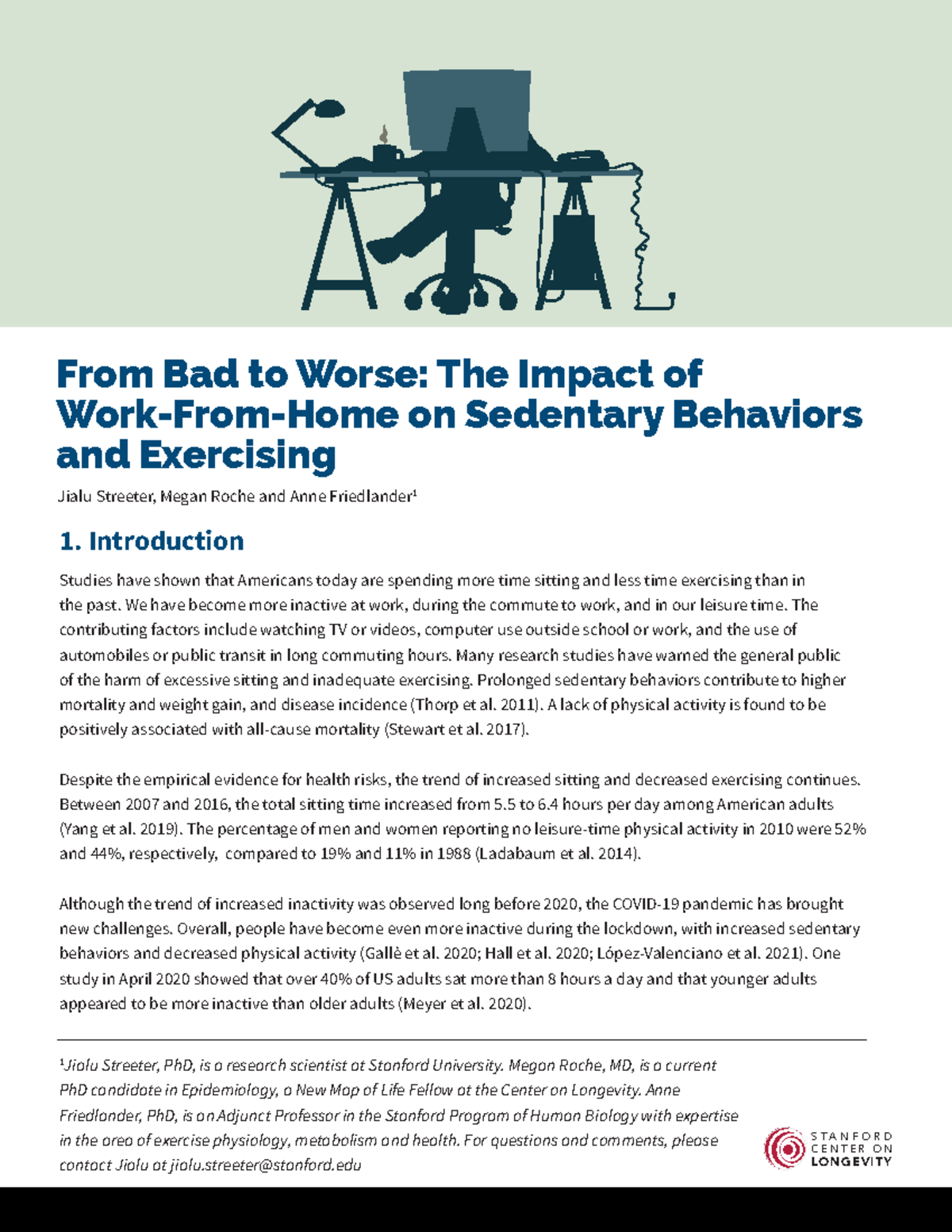 Sedentary Brief - From Bad to Worse: The Impact of Work-From-Home on ...