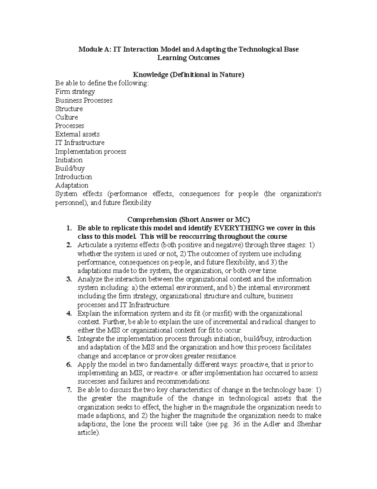 Critical Issues Ch 0 Introduction-1 - Module A: IT Interaction Model ...