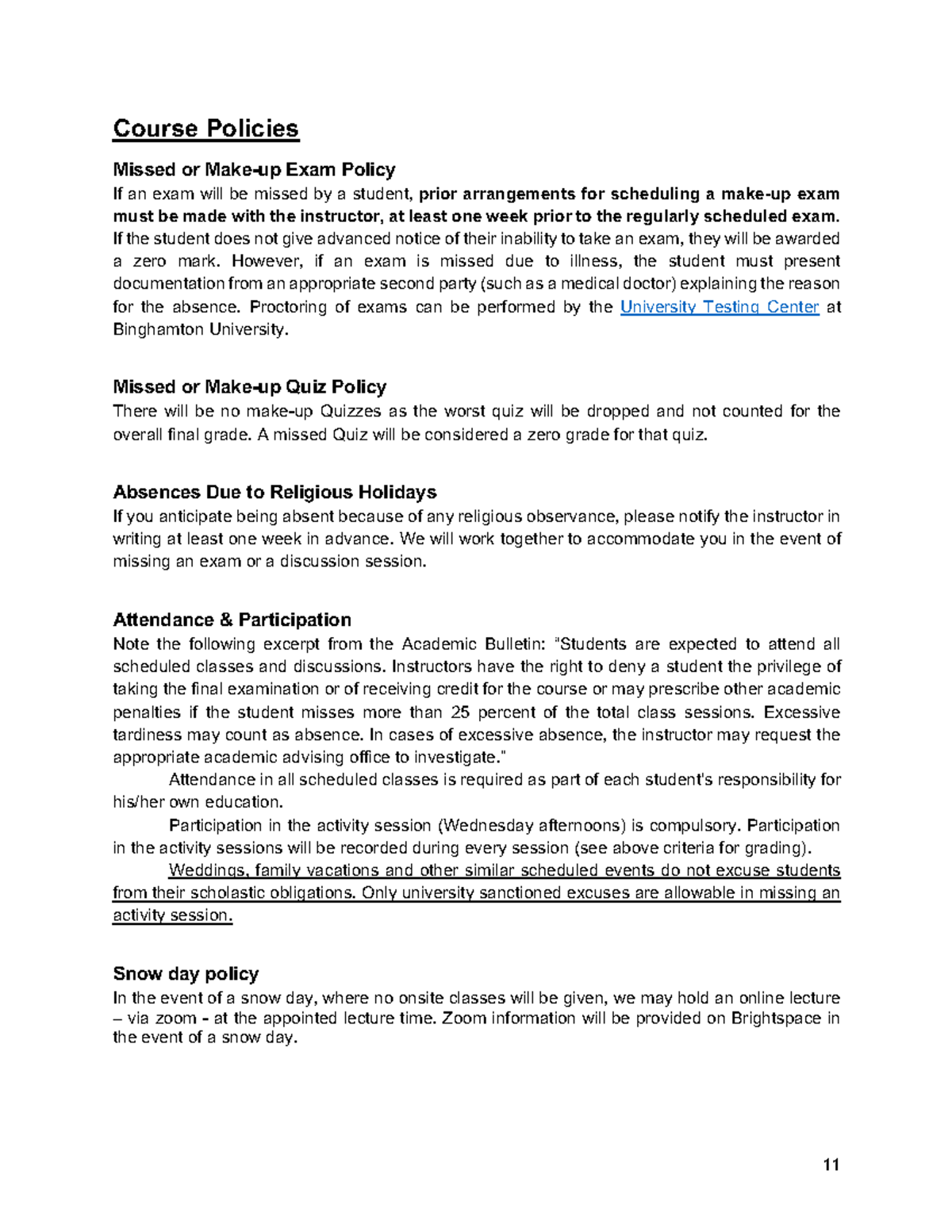 Course Policies - Course Policies Missed or Make-up Exam Policy If an ...