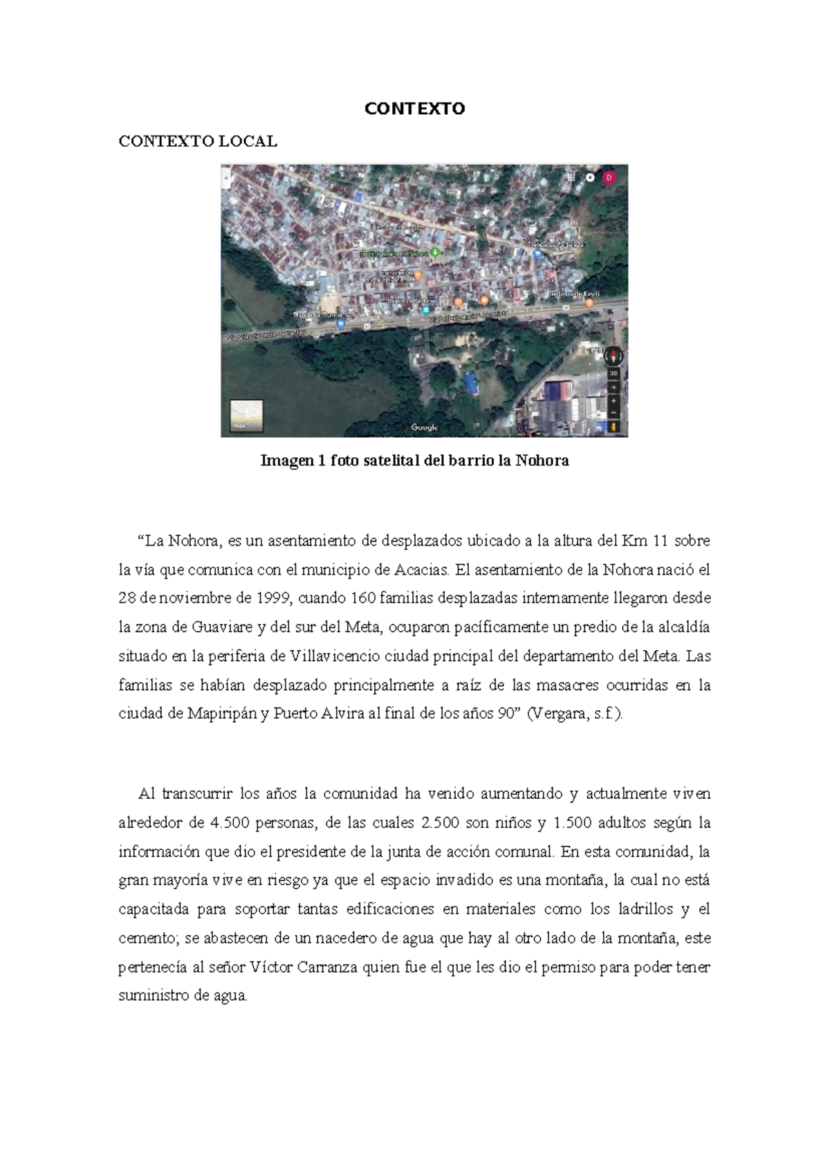 Contexto - CONTEXTO CONTEXTO LOCAL Imagen 1 foto satelital del barrio ...