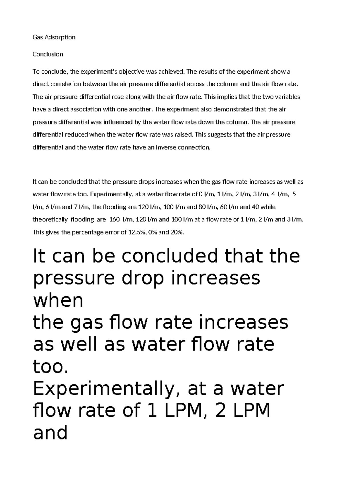 Gas Adsorption Conclusion - Gas Adsorption Conclusion To conclude, the ...