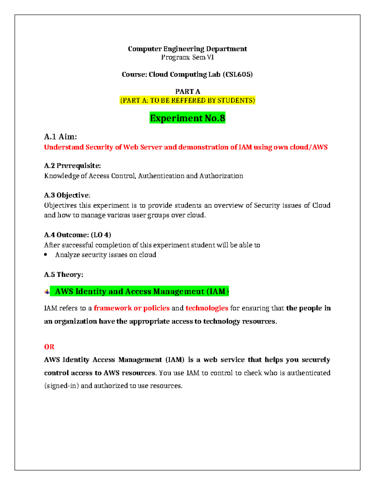 Exp8 ccl - Computer Engineering Department Program: Sem VI Course ...