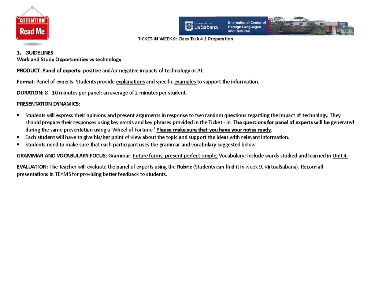 Ticket-in Week 9 2023-2 - TICKET-IN WEEK 9: Class Task # 2 Preparation ...