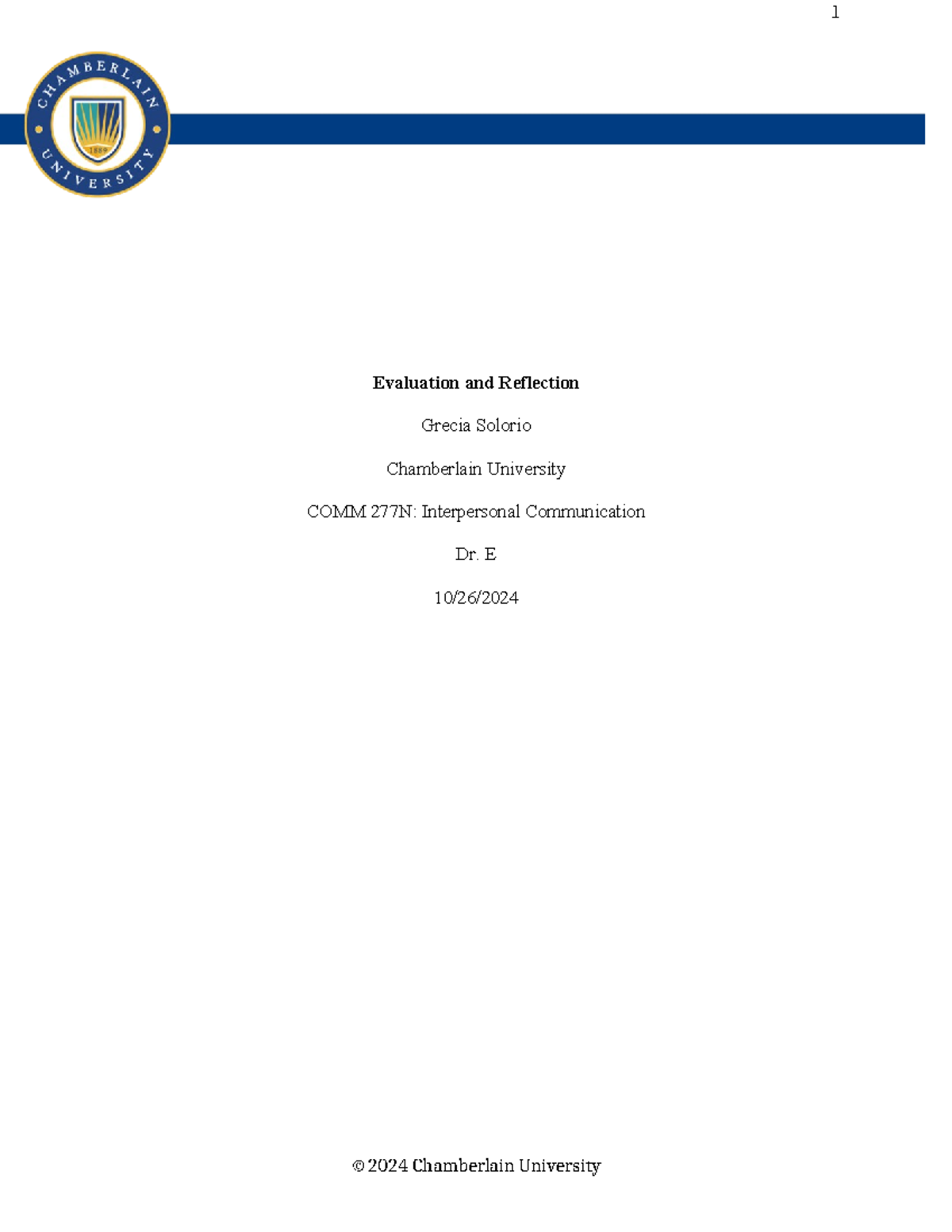 Week 8 Assignment - Evaluation and reflection - 1 Evaluation and ...