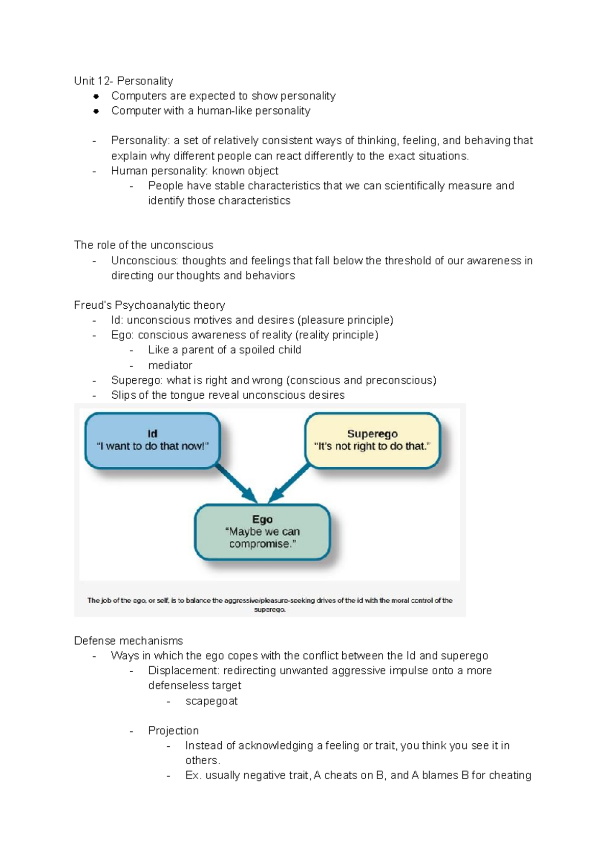 Unit 12 personality notes - Unit 12- Personality Computers are expected ...