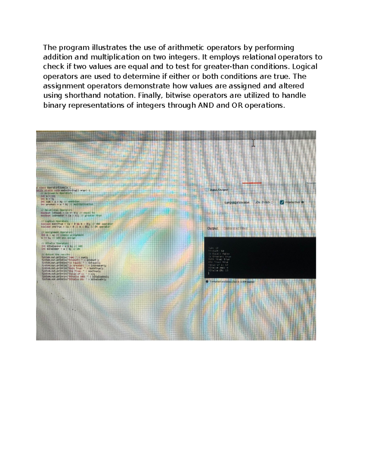 AJ DOCS ASSIGNMENT - The program illustrates the use of arithmetic ...