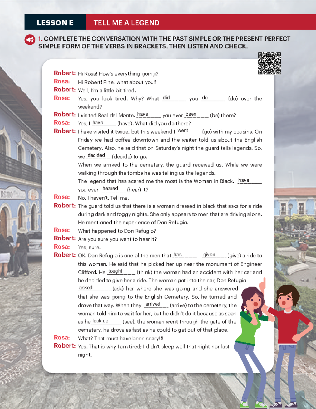 SB B1 UNI4 E - Información - LESSON E TELL ME A LEGEND 1. COMPLETE THE ...