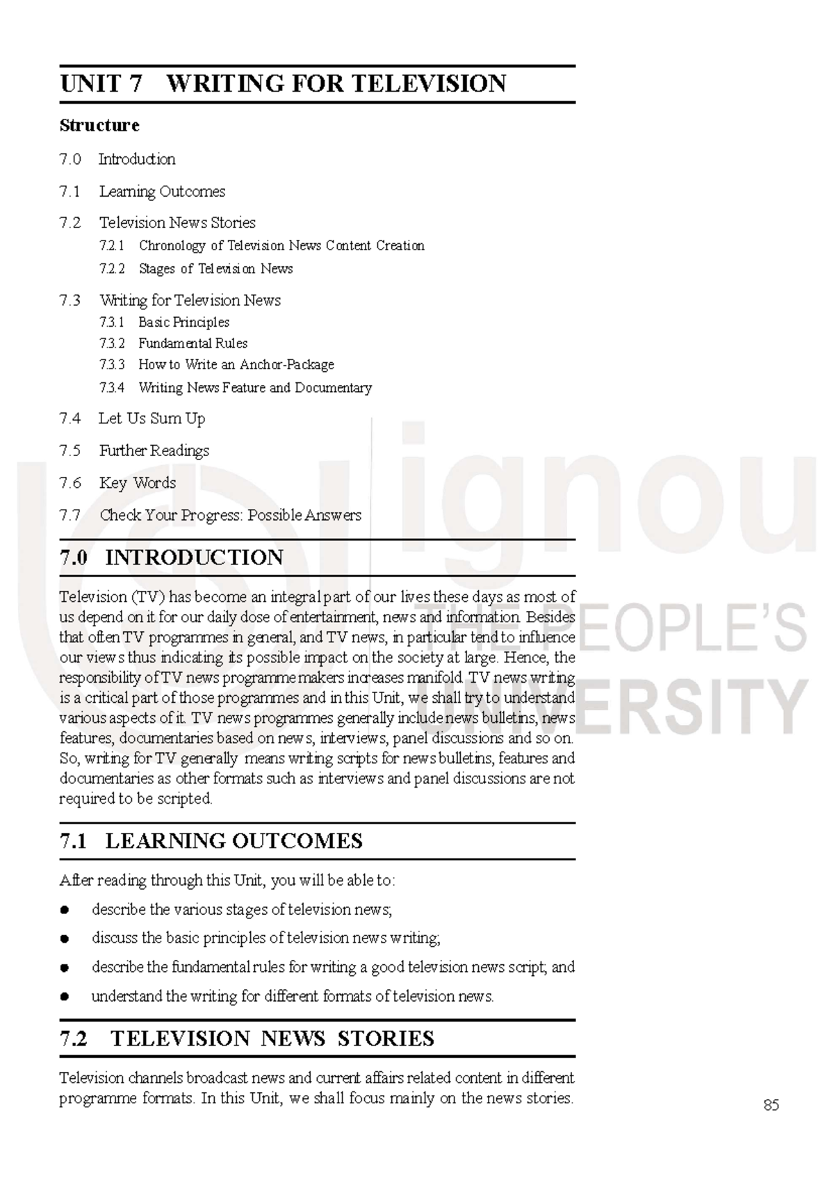 Unit 7 - Writing for television - UNIT 7 WRITING FOR TELEVISION ...