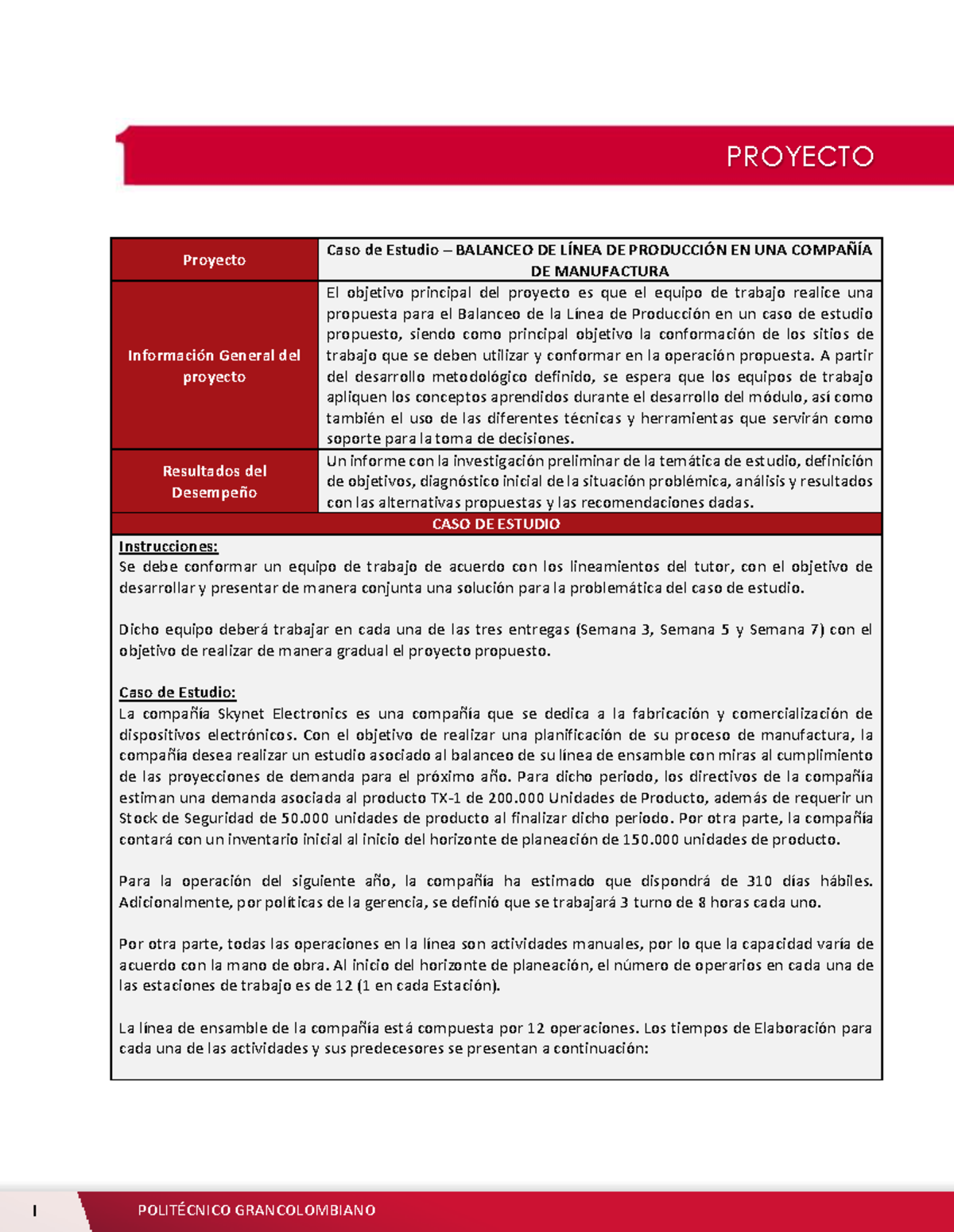 Proyecto - ... - Warning: TT: undefined function: 32 1 POLITÉCNICO GRANCOLOMBIANO Proyecto Caso ...